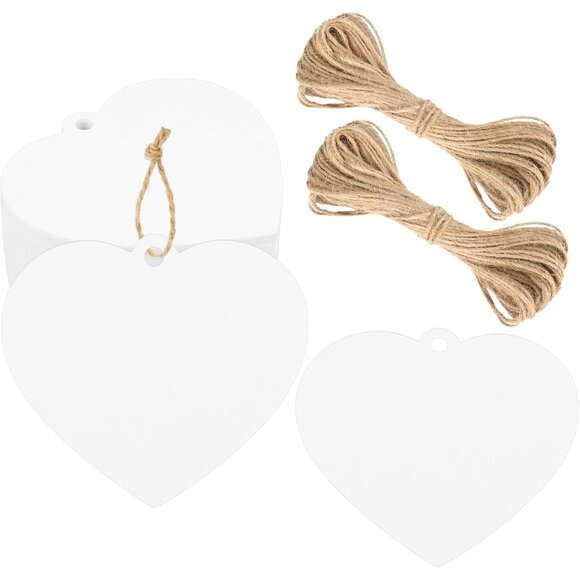 Other | 10pcs White Heart Gift Tags Heart Shaped Gift Tags 25x22 In ...